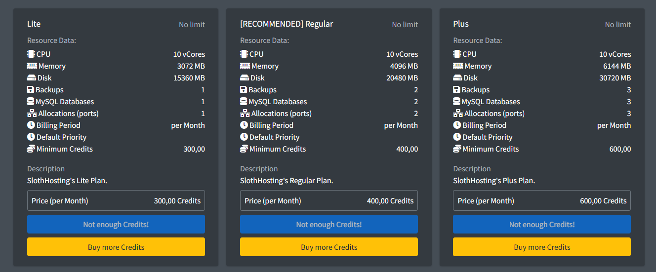 Choosing the Right Plan for Your Minecraft Server | SlothHosting